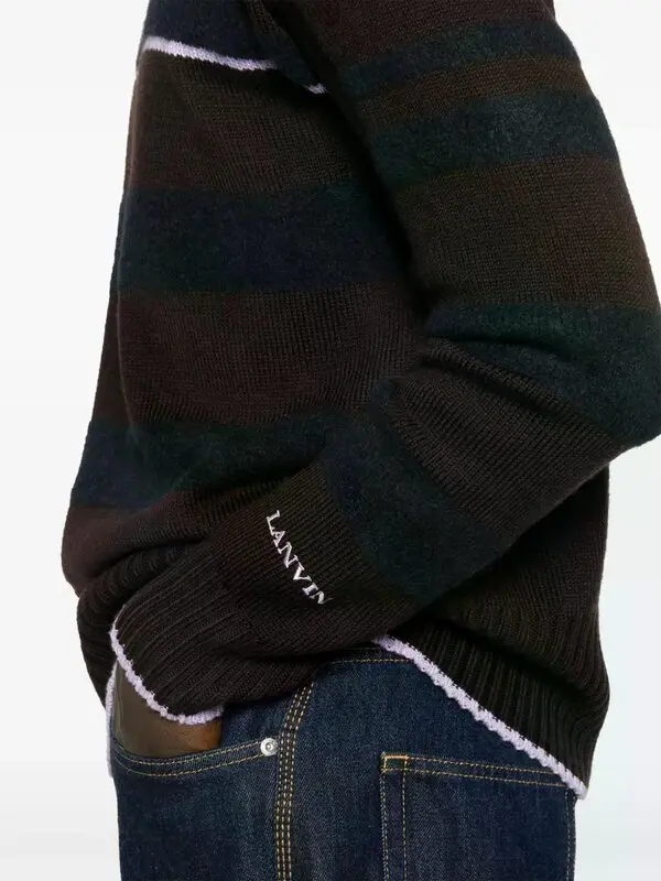 LANVIN Striped Mock-neck Jumper