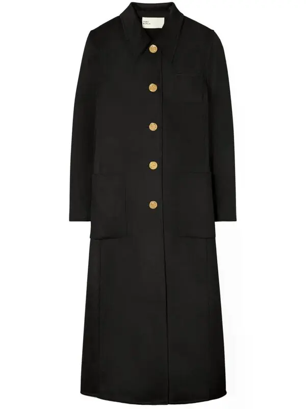 Tory Burch Brushed Wool Coat With Gold-tone Buttons