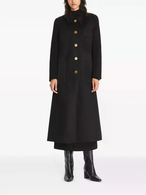Tory Burch Brushed Wool Coat With Gold-tone Buttons