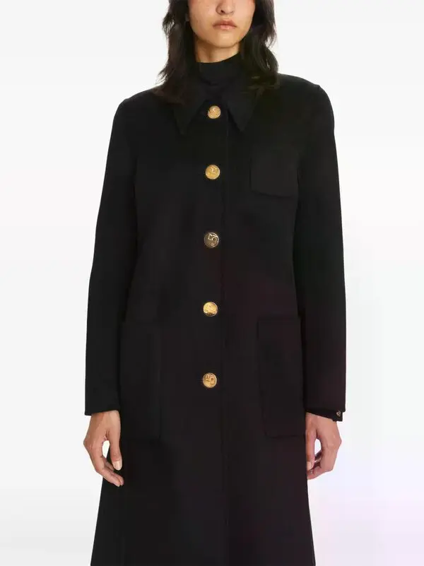 Tory Burch Brushed Wool Coat With Gold-tone Buttons
