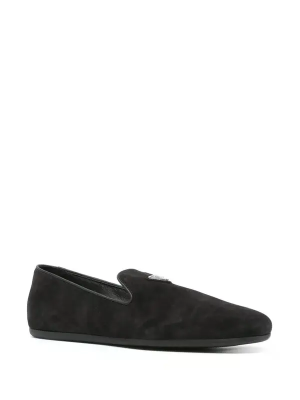 Prada Triangle-logo Suede Loafers