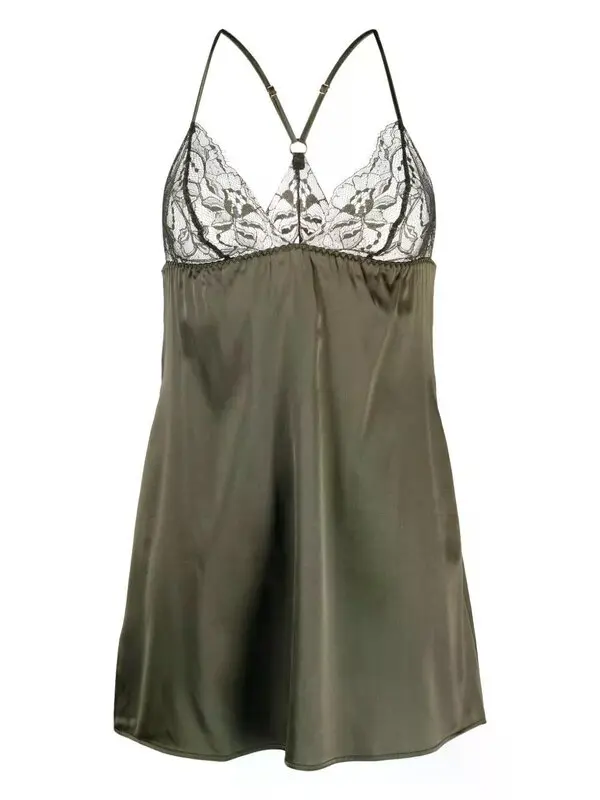 FLEUR OF ENGLAND Ingrid Silk Babydoll - Green