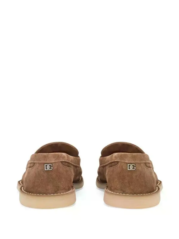 Dolce & Gabbana Suede Dg Logo Loafers