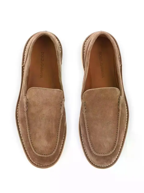 Dolce & Gabbana Suede Dg Logo Loafers