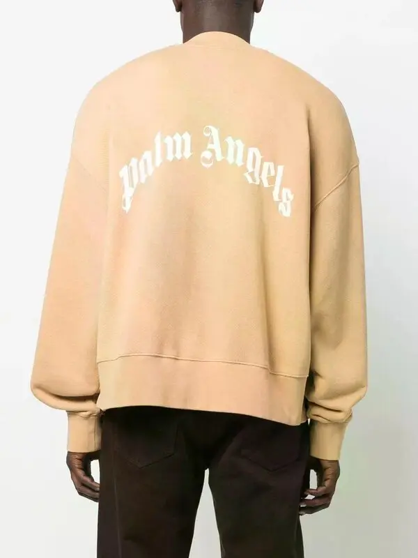 Palm Angels Leopard Banana Print Cotton Sweatshirt