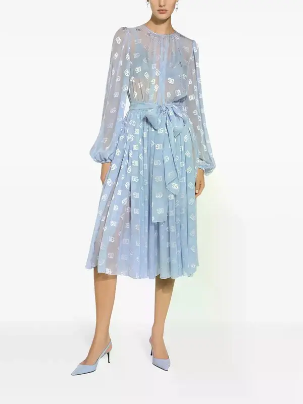 Dolce & Gabbana Dna Monogram-jacquard Chiffon Midi Dress