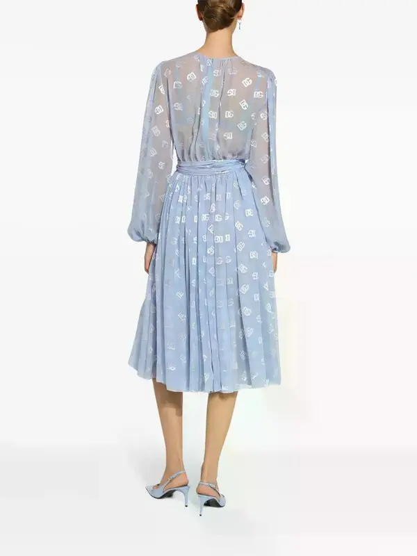Dolce & Gabbana Dna Monogram-jacquard Chiffon Midi Dress