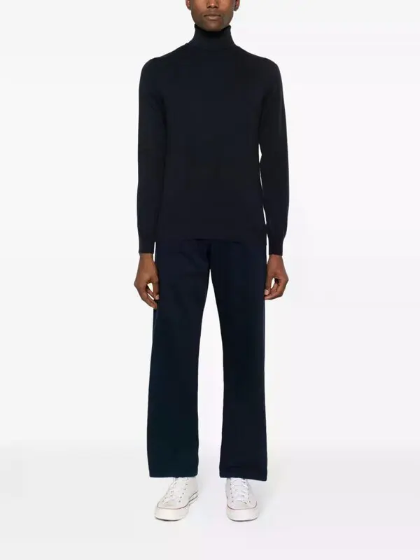 DELL'OGLIO Roll-neck Wool Blend Jumper - Blue