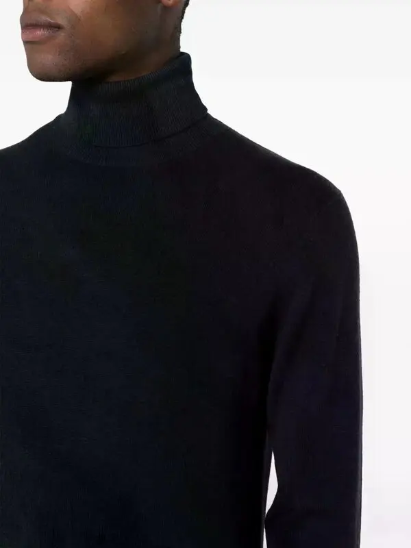 DELL'OGLIO Roll-neck Wool Blend Jumper - Blue