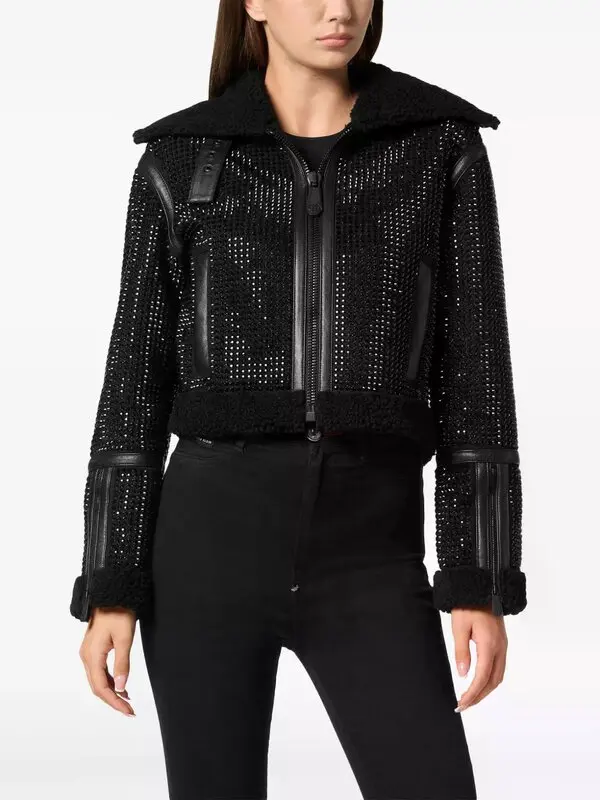 Philipp Plein Embellished Shearling Jacket