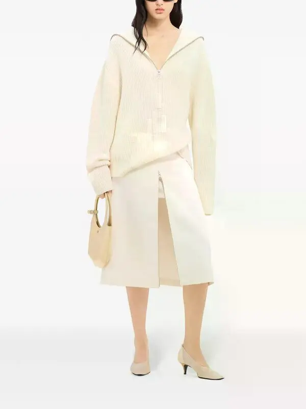 COURREGES Ribbed-knit Hooded Sweater