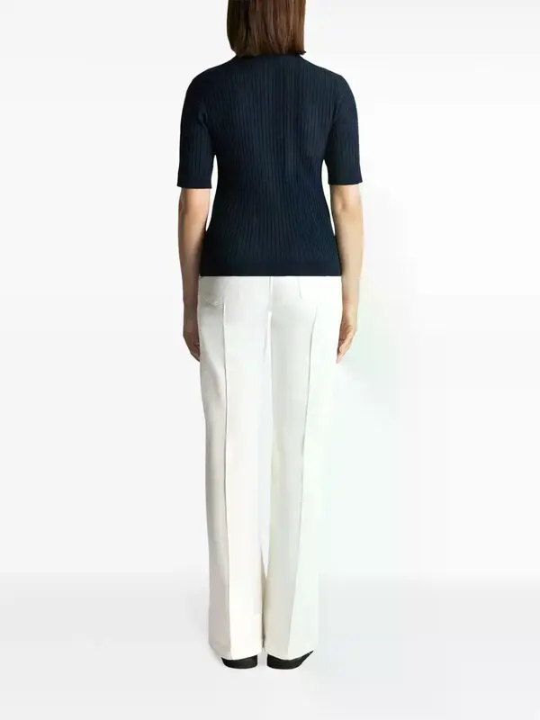 Fusalp Vela Ribbed Knit Polo Top - Blue