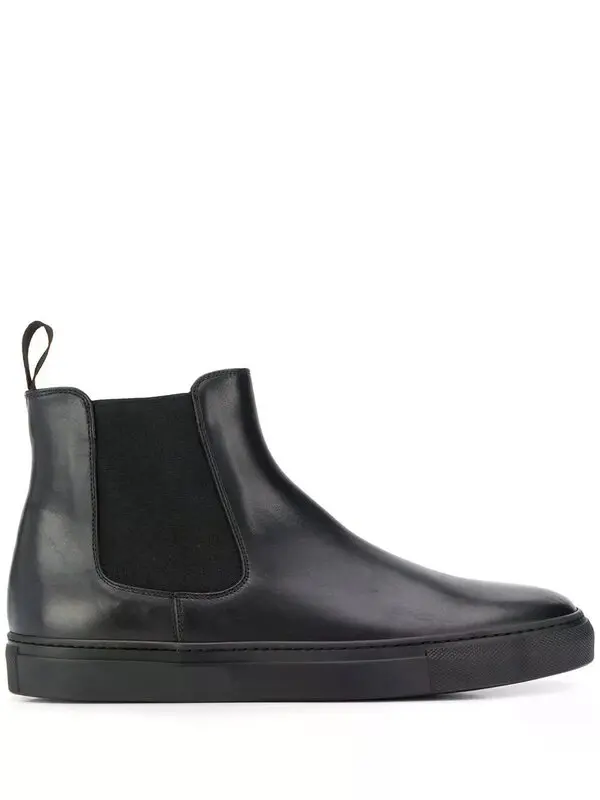 SCAROSSO Tommaso Leather Chelsea Boots - Black