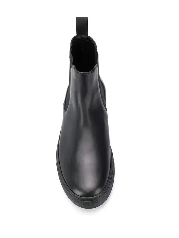 SCAROSSO Tommaso Leather Chelsea Boots - Black