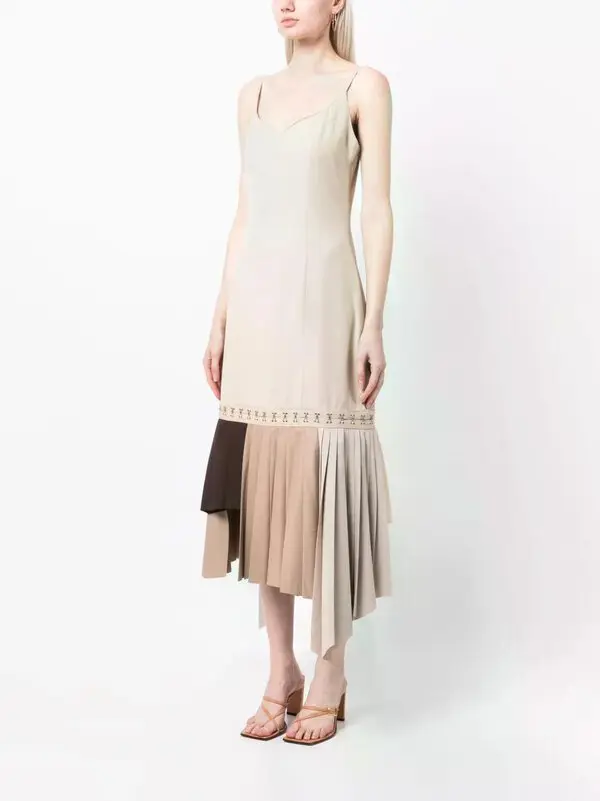 Rokh Sleeveless Pleated Midi Dress