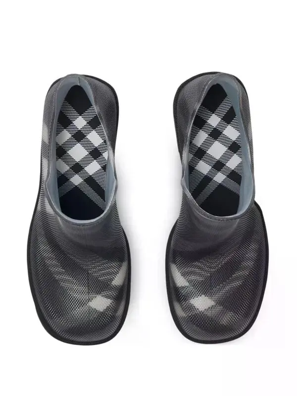 Burberry Marsh Check-pattern Boots - Grey