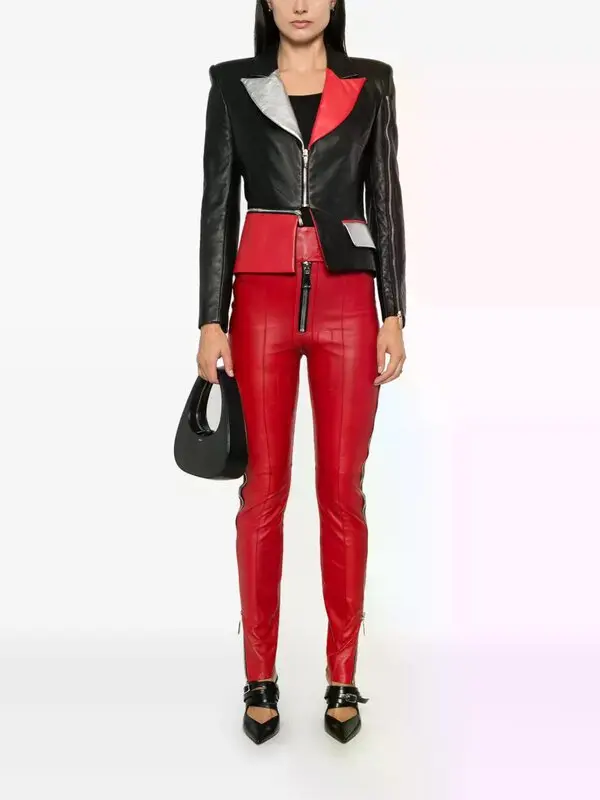MITILIANE COUTURE Leather Trousers - Red