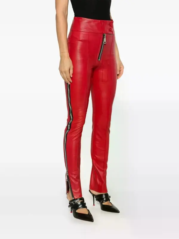 MITILIANE COUTURE Leather Trousers - Red