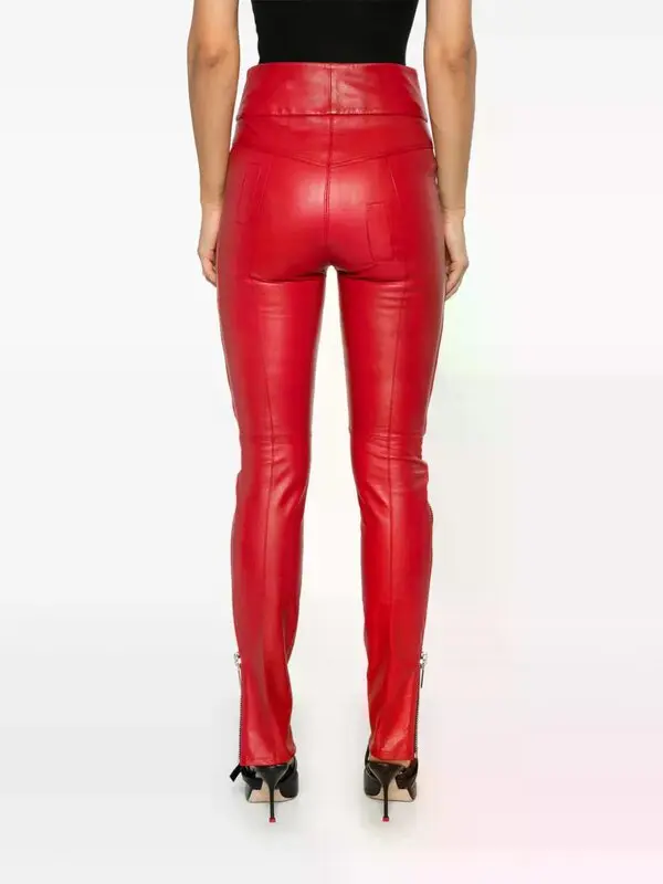 MITILIANE COUTURE Leather Trousers - Red