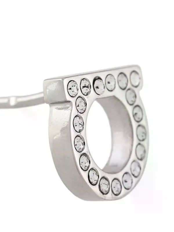 FERRAGAMO Gancini Crystal Stud Earrings