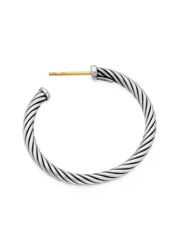 David Yurman Sterling Cable Hoop Earrings