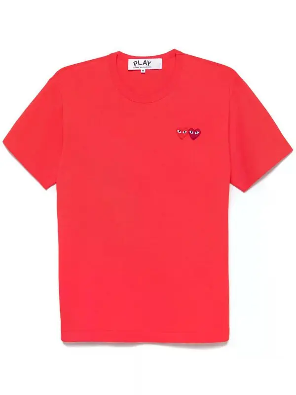 Play Comme Des Garcon Heart-patch T-shirt