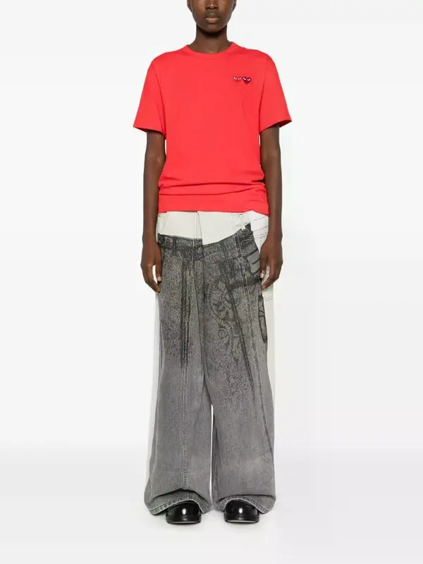 Play Comme Des Garcon Heart-patch T-shirt