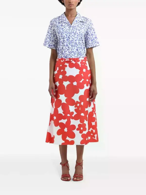 Marni Floral-print Midi Skirt