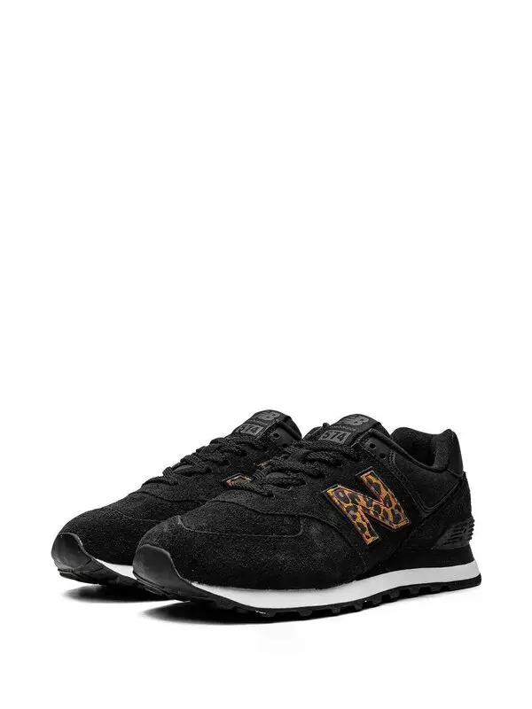 NEW BALANCE 574 Leopard Sneakers - Black