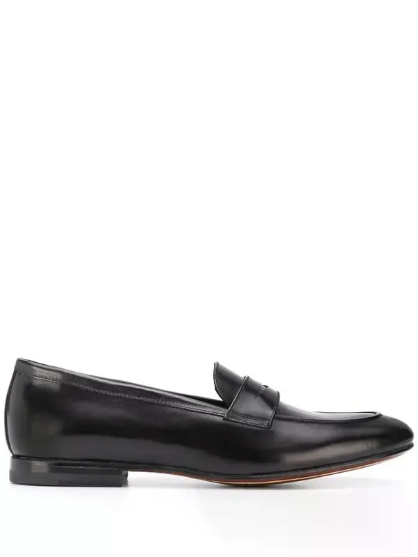 SCAROSSO Valeria Almond Toe Loafers - Black