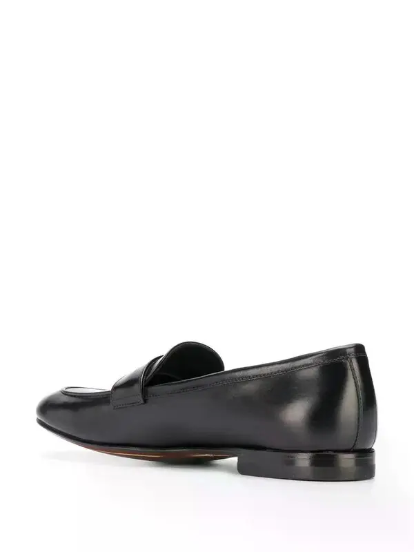SCAROSSO Valeria Almond Toe Loafers - Black