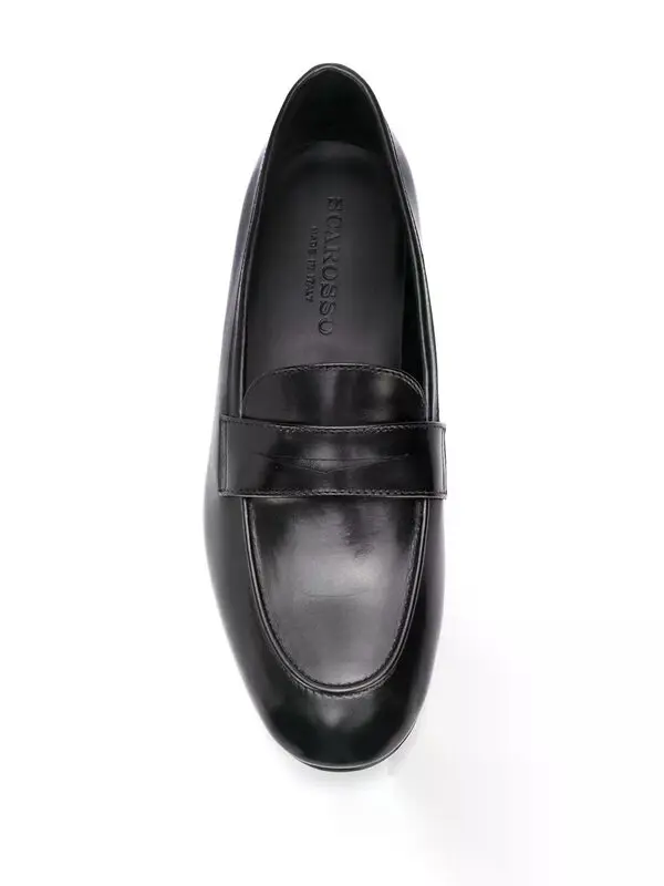 SCAROSSO Valeria Almond Toe Loafers - Black
