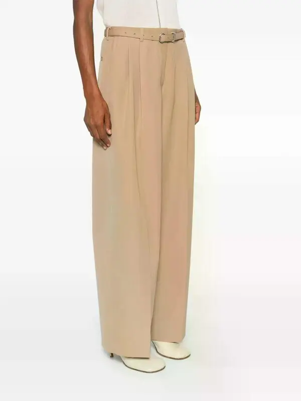 JIL SANDER Belted Wide-leg Gabardine Trousers