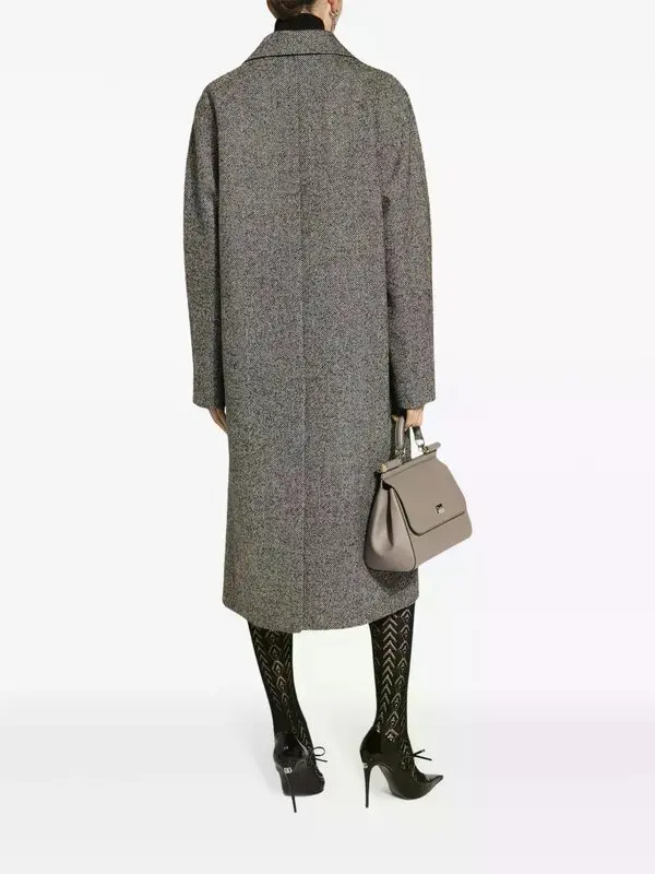 Dolce & Gabbana Herringbone Virgin Wool-blend Coat