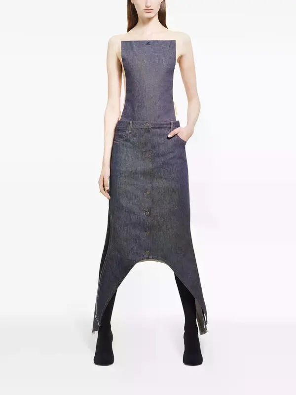 COURREGES Asymmetric-hem Denim Skirt