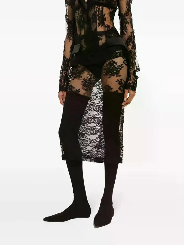 Dolce & Gabbana Tulle Sheer Midi Skirt