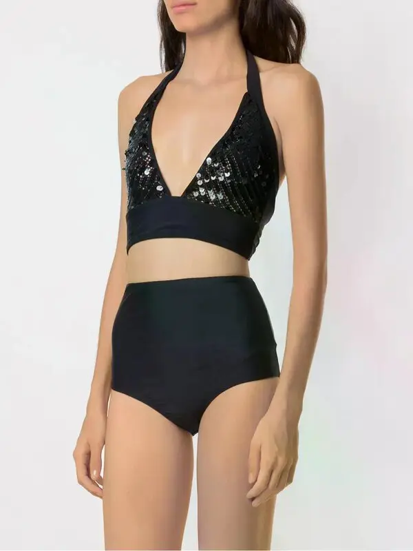 AMIR SLAMA Sequin Embroidered Bikini Set