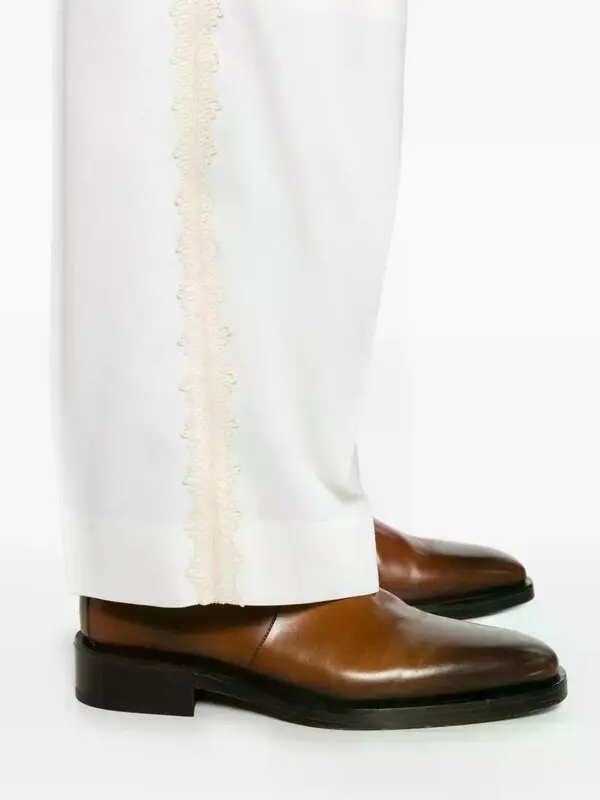BODE Lace-trimmed Wool Trousers