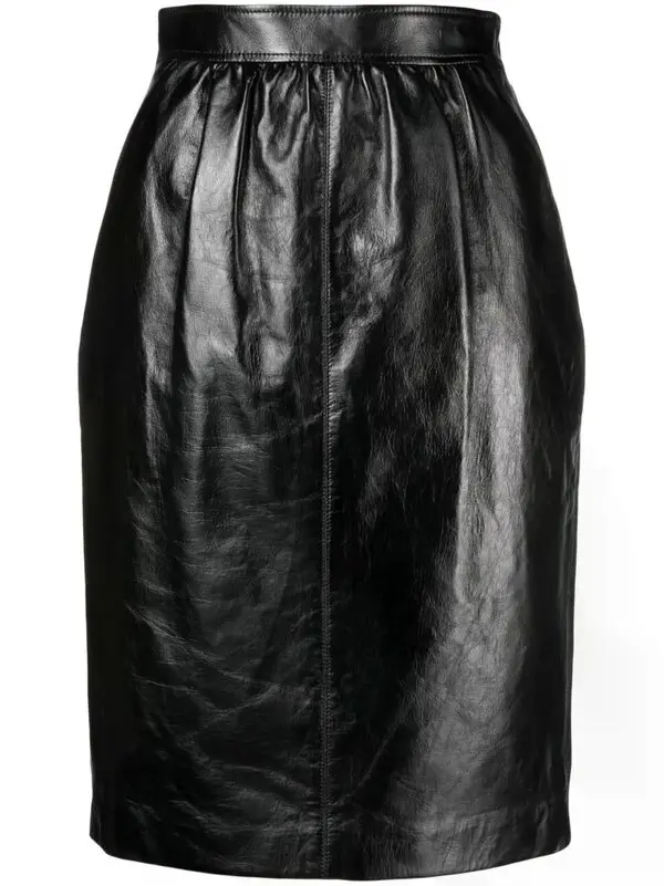 Saint Laurent High-waisted Leather Pencil Skirt