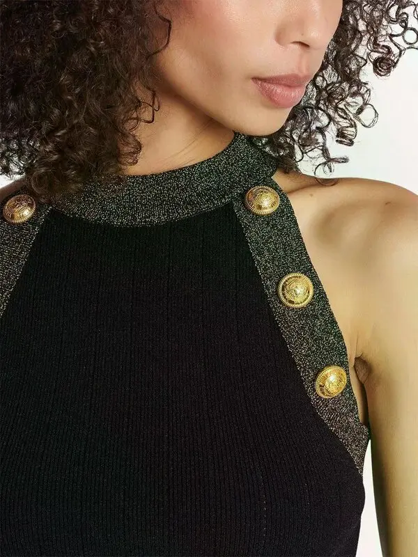 Balmain Contrast-trimmed Knitted Top