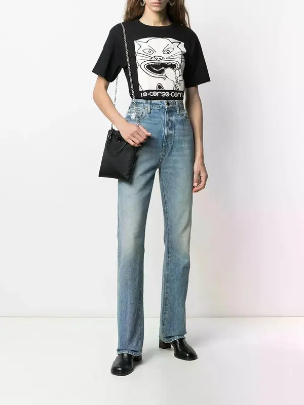 10 CORSO COMO Cat-print Cotton T-shirt