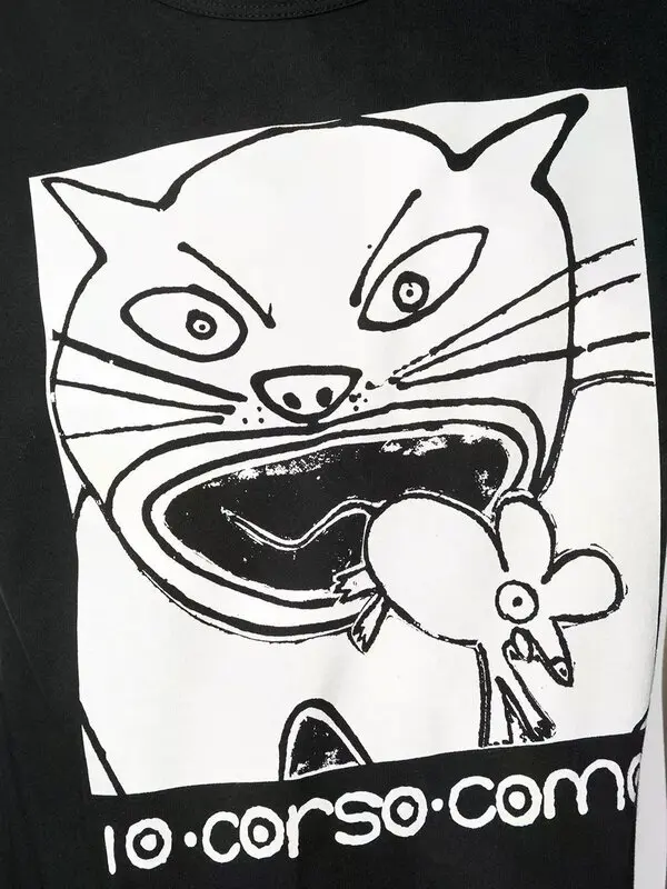 10 CORSO COMO Cat-print Cotton T-shirt