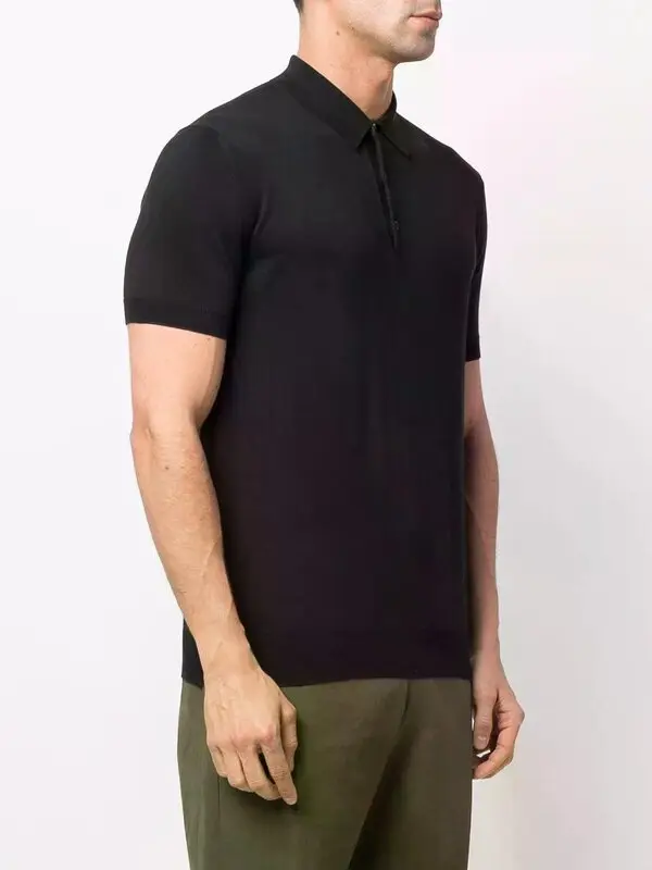 BARACUTA Pima Cotton Polo Shirt - Black