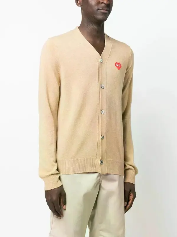 Play Comme Des Garcon Logo-embroidered Cardigan