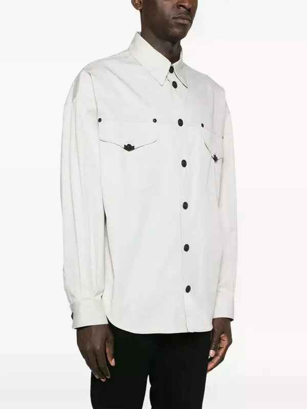 Versace Press-stud Cotton Shirt