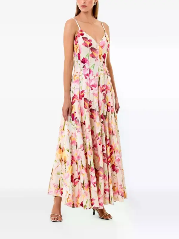 NICHOLAS Micah Floral Print Midi Dress