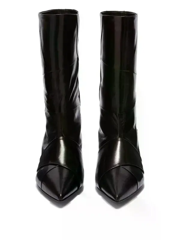 JIL SANDER Leather Ankle Boots - Black