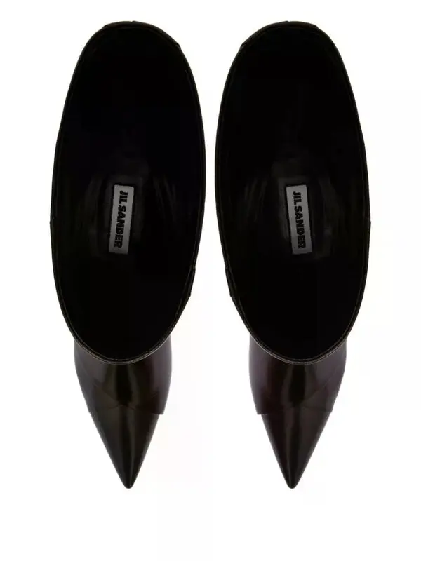JIL SANDER Leather Ankle Boots - Black