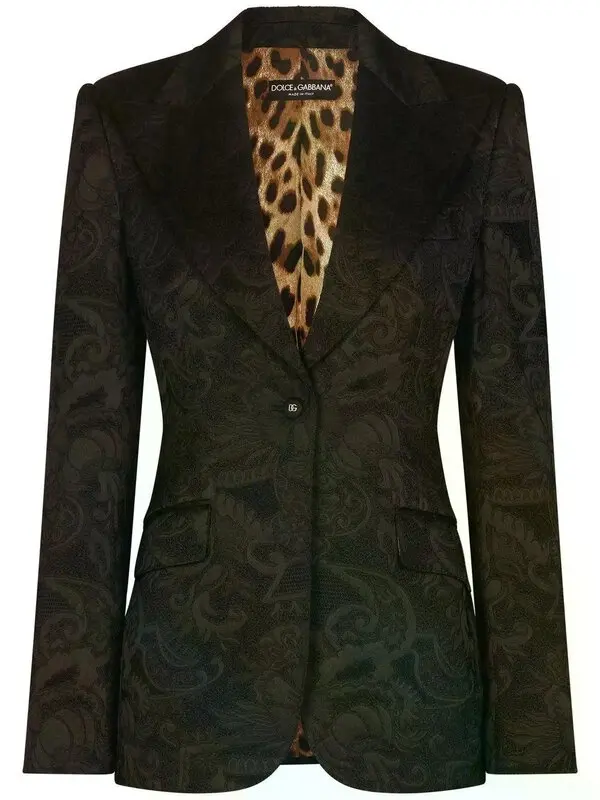 Dolce & Gabbana Floral-jacquard Single-breasted Blazer