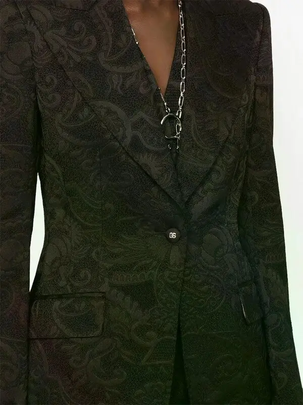 Dolce & Gabbana Floral-jacquard Single-breasted Blazer